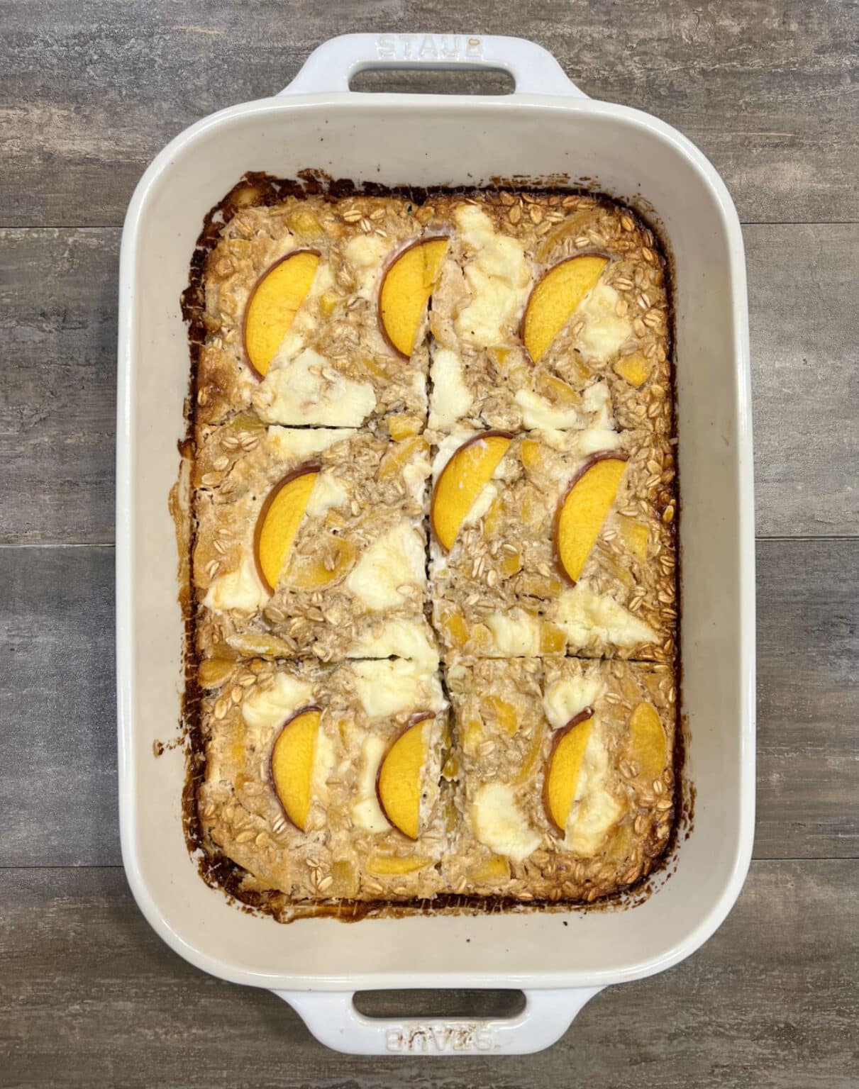 Peaches and Cream Baked Oatmeal - THE MEAL PREP MANUAL