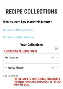 Recipe Collections Instructions - THE MEAL PREP MANUAL